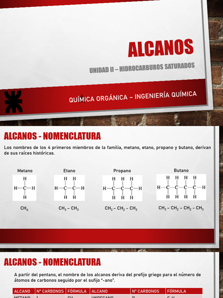 Nomenclatura y Propiedades de Alcanos | PDF | Alcano | Química Orgánica