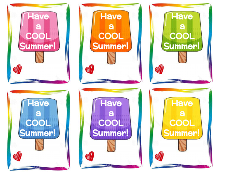 Popsicle End of Year Tags | PDF