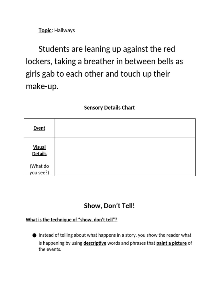 Show Don't Tell | PDF