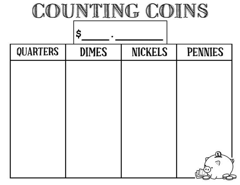 Counting Coins Money Mat | PDF