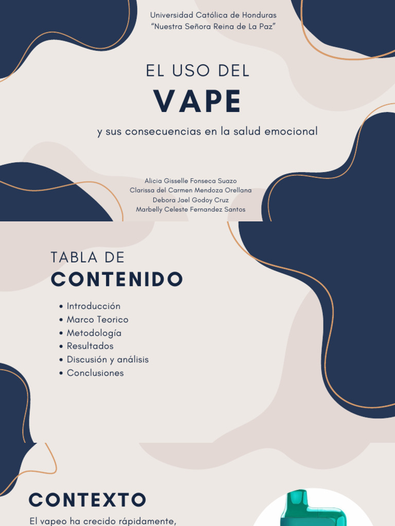 El Uso Del Vape | PDF | Cigarrillo electrónico | Las emociones