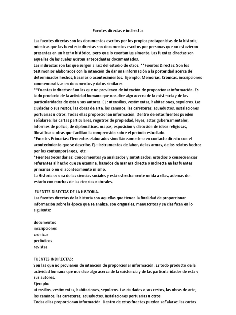 Fuentes Directas e Indirect As