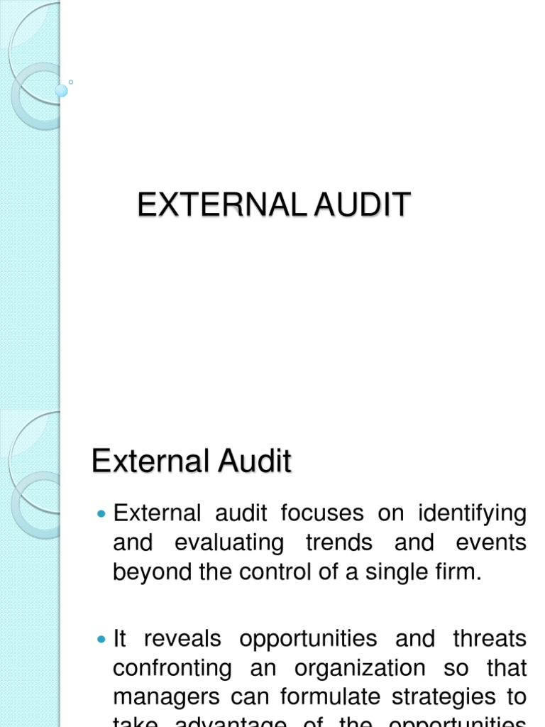 External Audit | PDF | Competition | Strategic Management