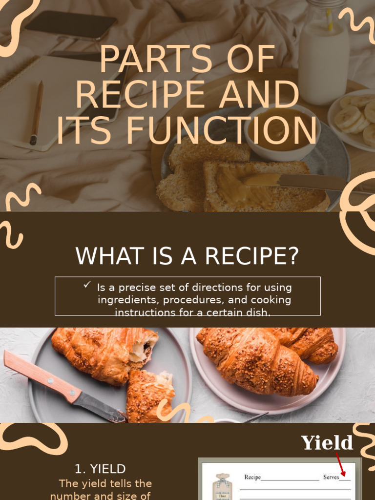 Parts of Recipe and Its Function | PDF | Foods | Recipe