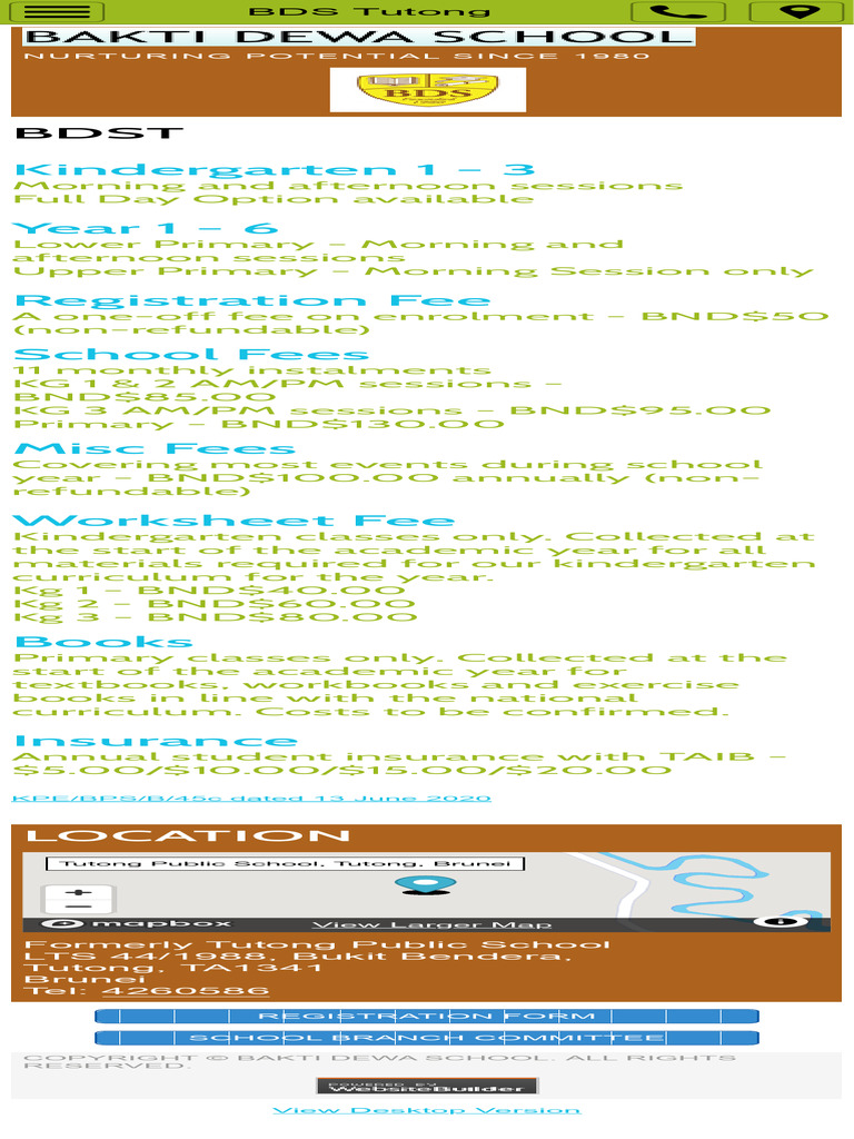 Bakti Dewa School - BDS Tutong | PDF