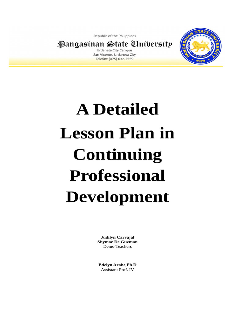 Continuing Professional Development Lesson Plan | PDF | Teachers ...