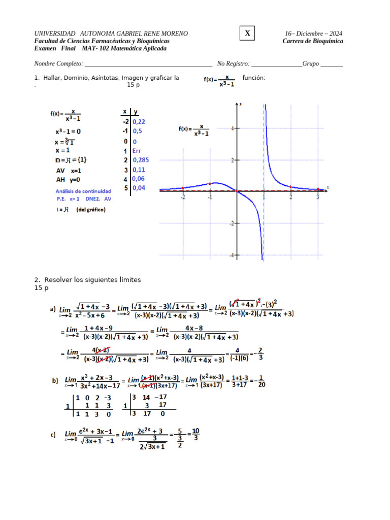 Exam Final - MAT102-2-2024 Solucion | PDF