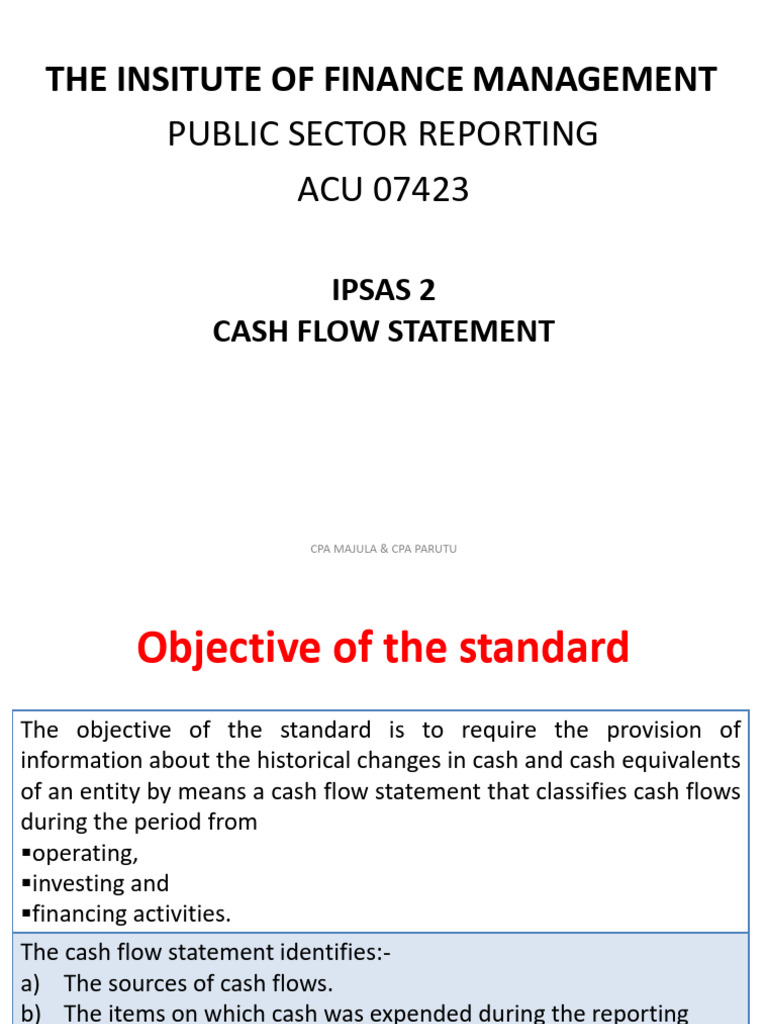 IPSAS 2: Cash Flow Statement Overview | PDF | Cash Flow Statement ...