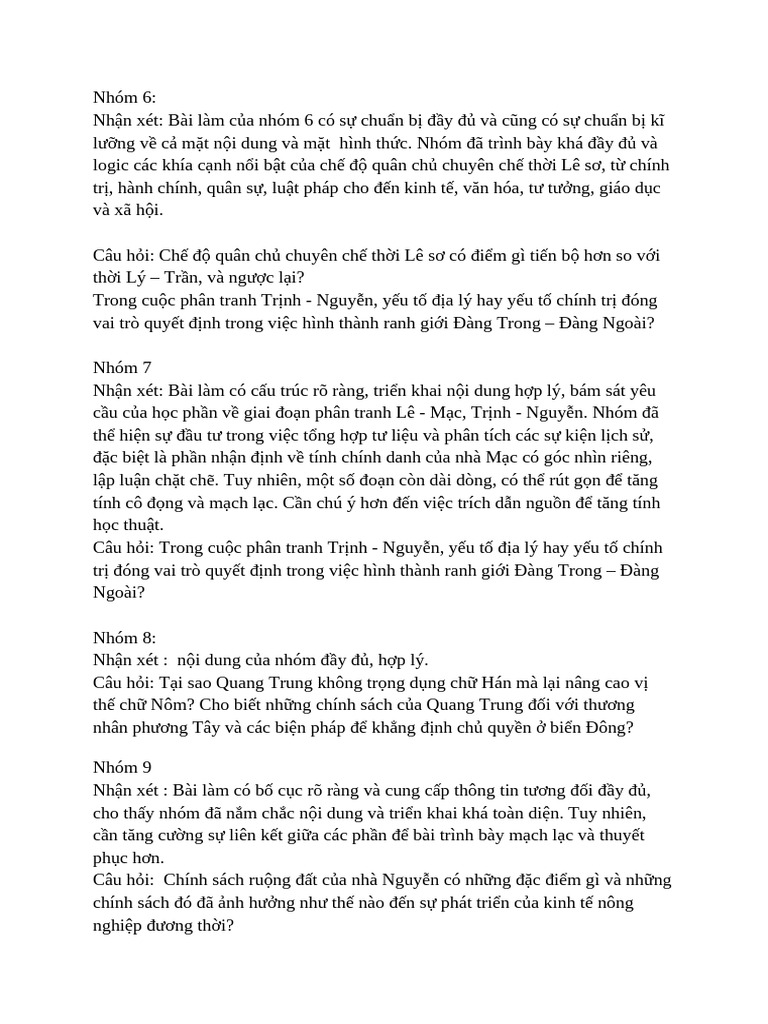 Nhóm5 Góp Ý Và Câu Hỏi | PDF