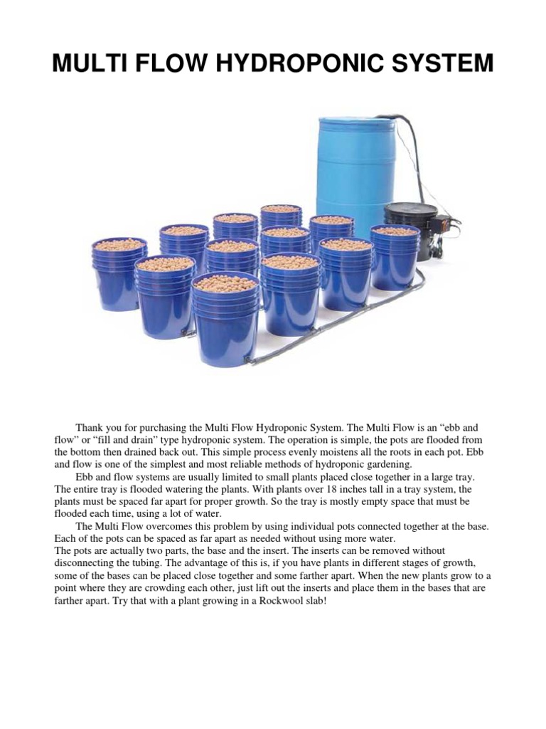 Multi Flow Instructions | PDF | Hydroponics | Nature