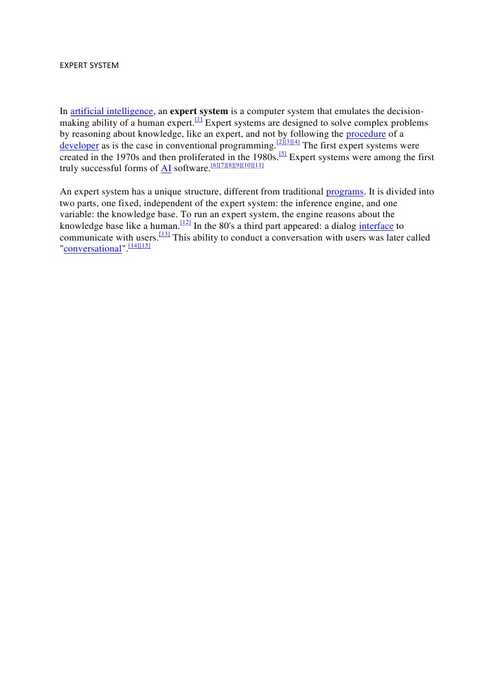 Overview of Expert Systems in AI | PDF