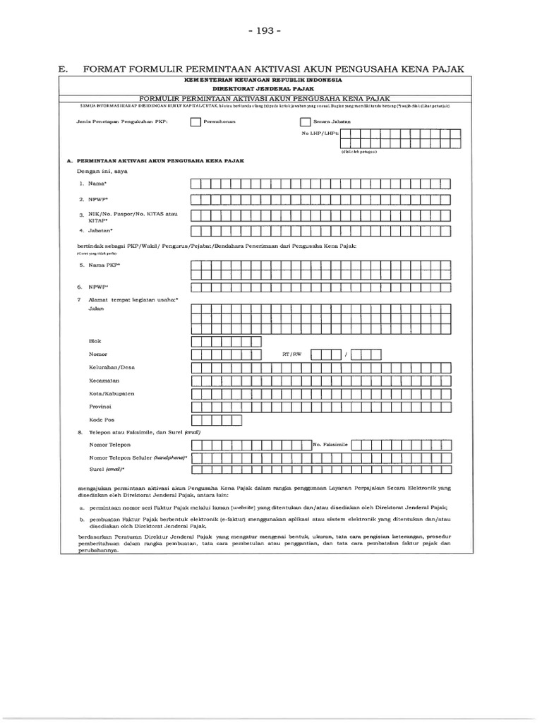 3.form Aktivasi Akun PKP | PDF