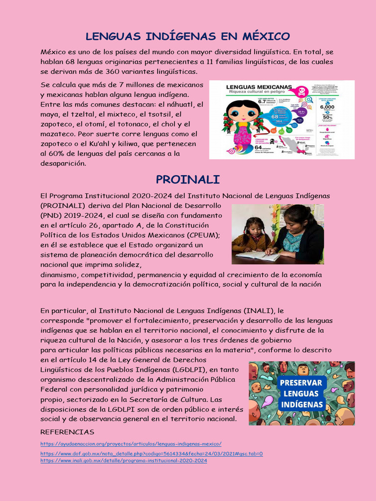 LENGUAS INDÍGENAS EN MÉXICO Infografia | PDF