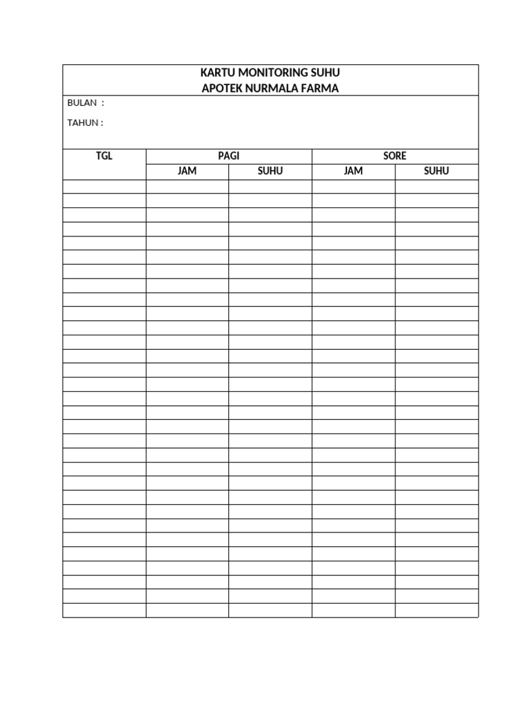 Kartu Monitoring Suhu | PDF