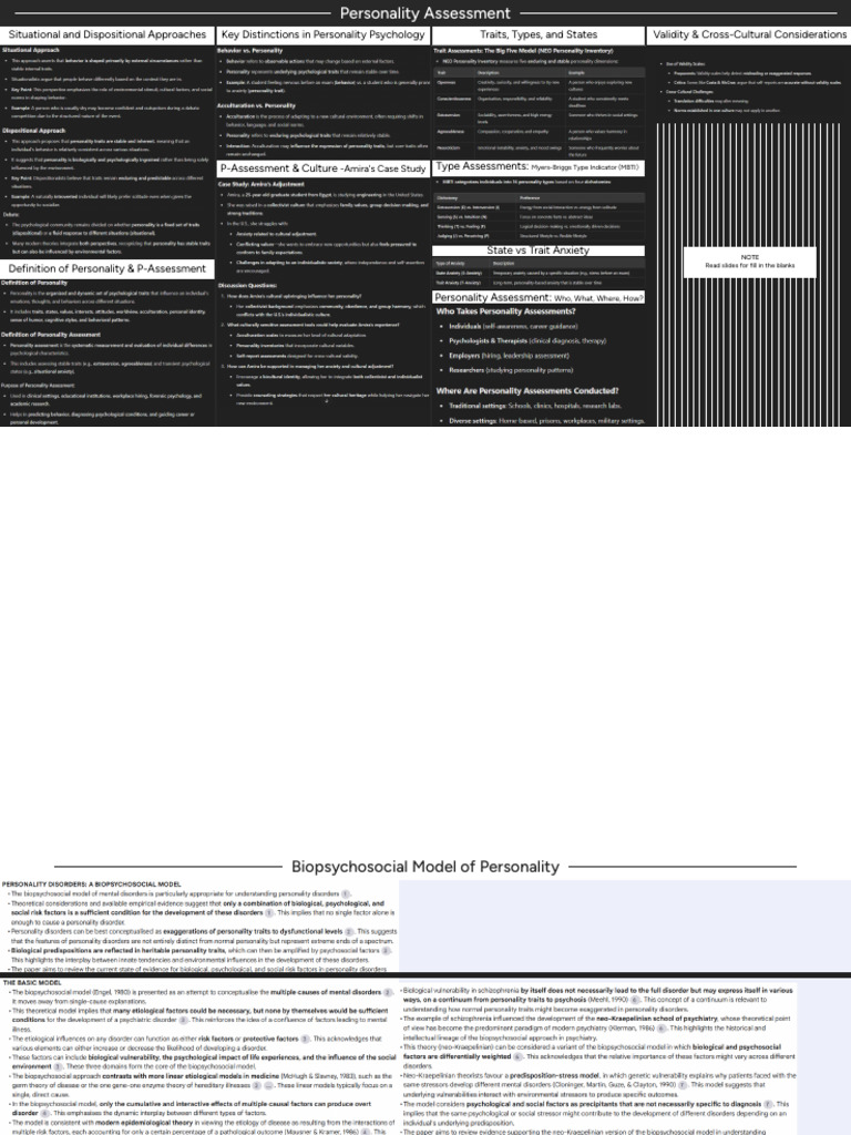 Lecture Slides On Personality NOTES | PDF