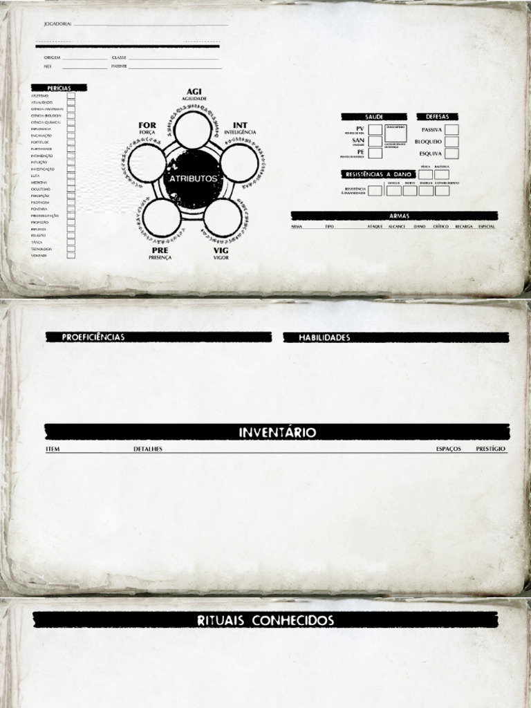 Ficha Ordem Paranormal | PDF