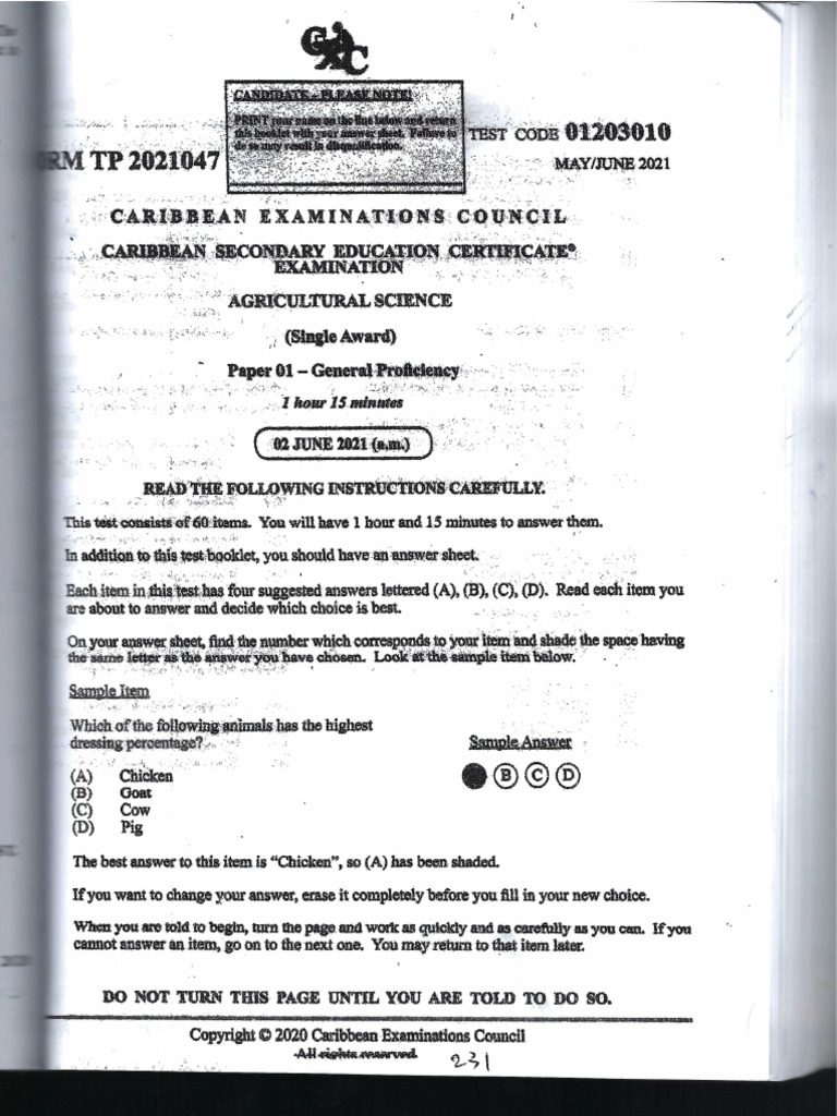 agriscience 2021paper 1 | PDF