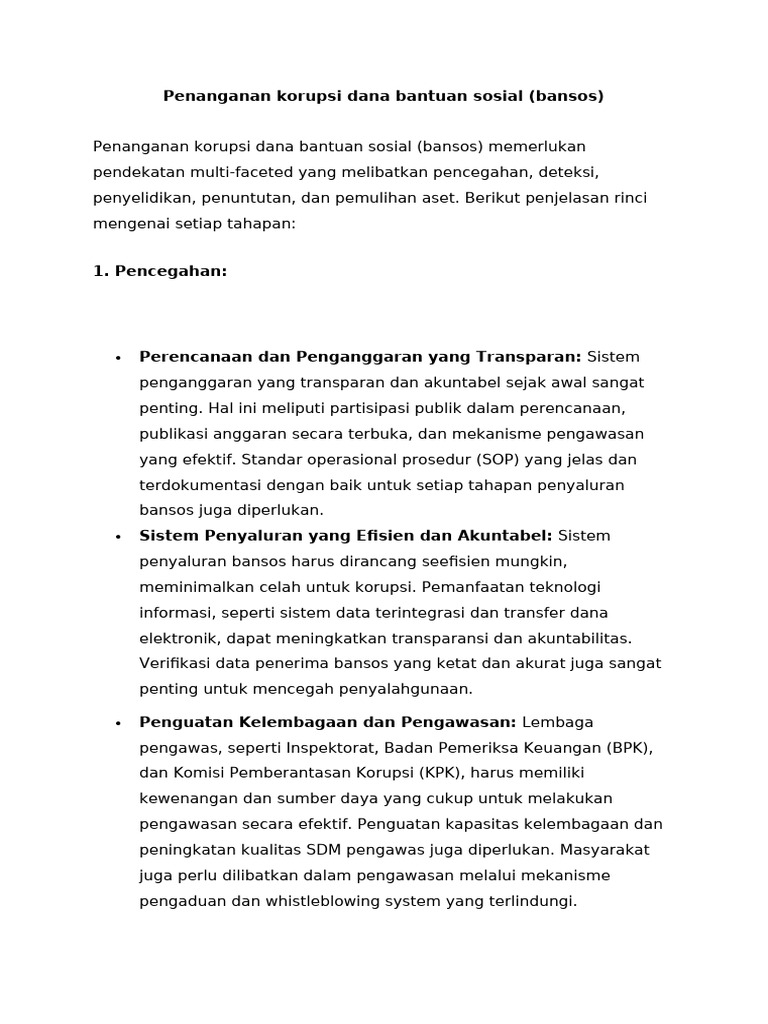 Penanganan Korupsi Bansos | PDF