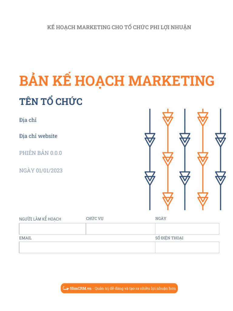 (SlimCRM) Mẫu Marketing Plan Cho Tổ Chức Phi Lợi Nhuận | PDF