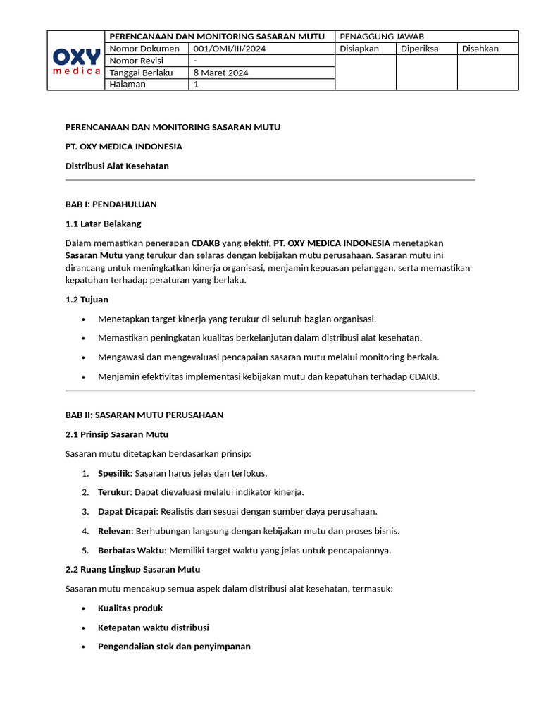1.4 Perencanaan Dan Monitoring Sasaran Mutu | PDF