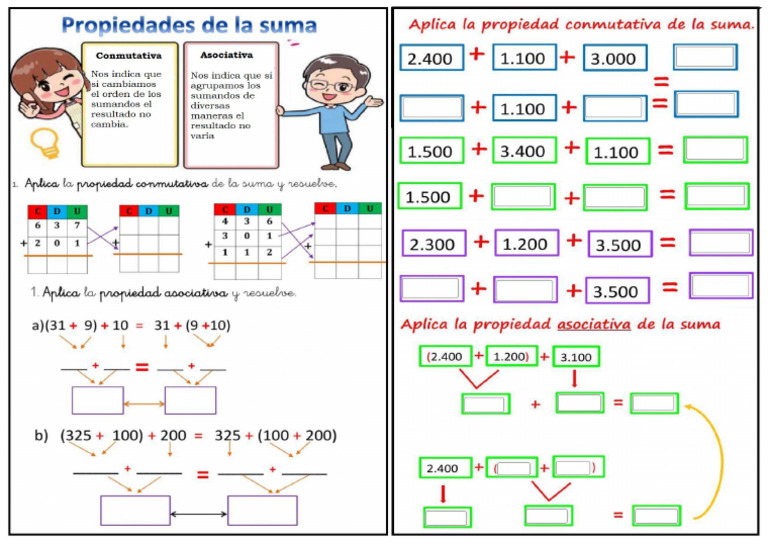 Ficha de Trabajo de Matemática Jueves | PDF