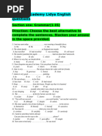 English Multiple Choice Questions - Grade 6 - Part 1a | PDF