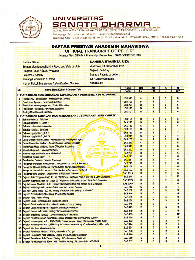 TRANSKRIP NILAI - Compressed | PDF
