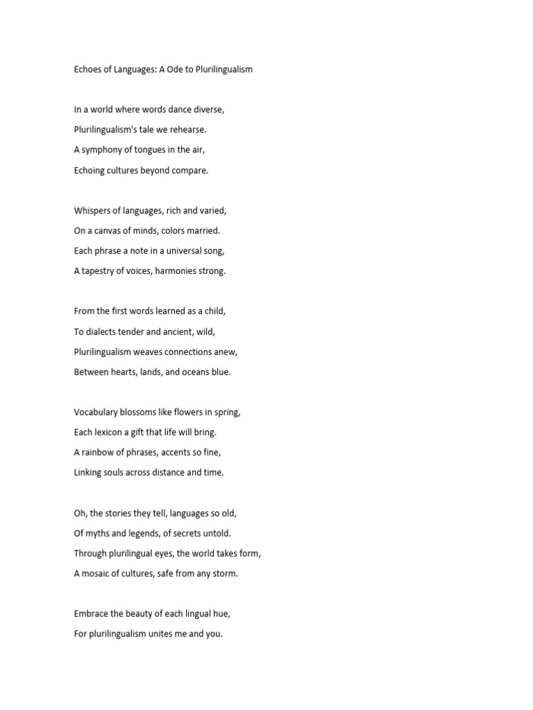 Echoes of Languages Poem | PDF