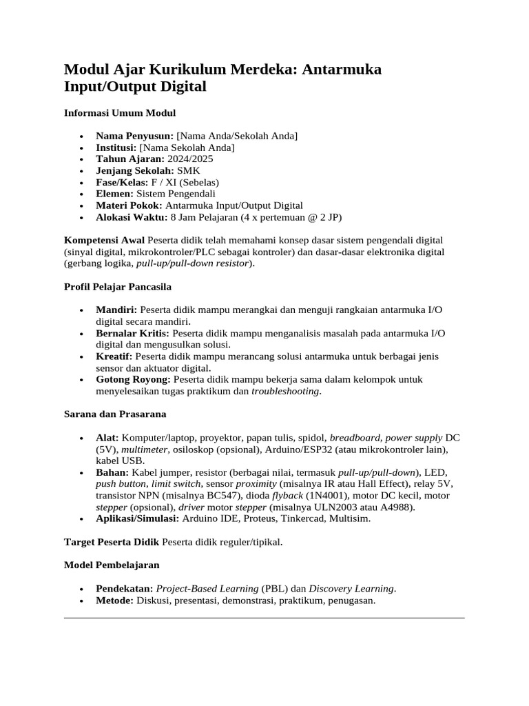 Modul Ajar Ske - Interficing | PDF