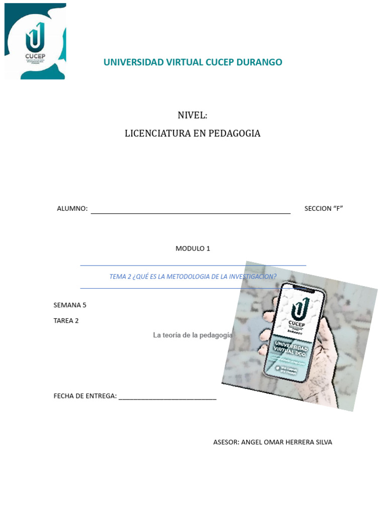 Universidad Virtual Cucep Durango: Nivel: Licenciatura en Pedagogia | PDF