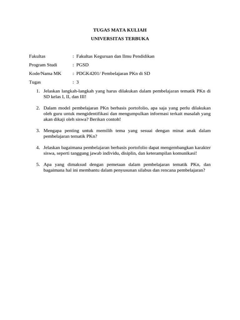 Tugas 3 Pembelajaran PKN Di SD | PDF
