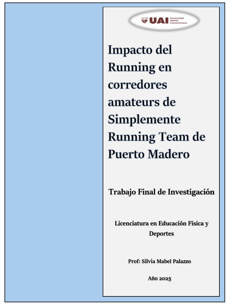 Impacto Del Running en Corredores Amateurs de Simplemente Running Team de Puerto Madero | PDF ...
