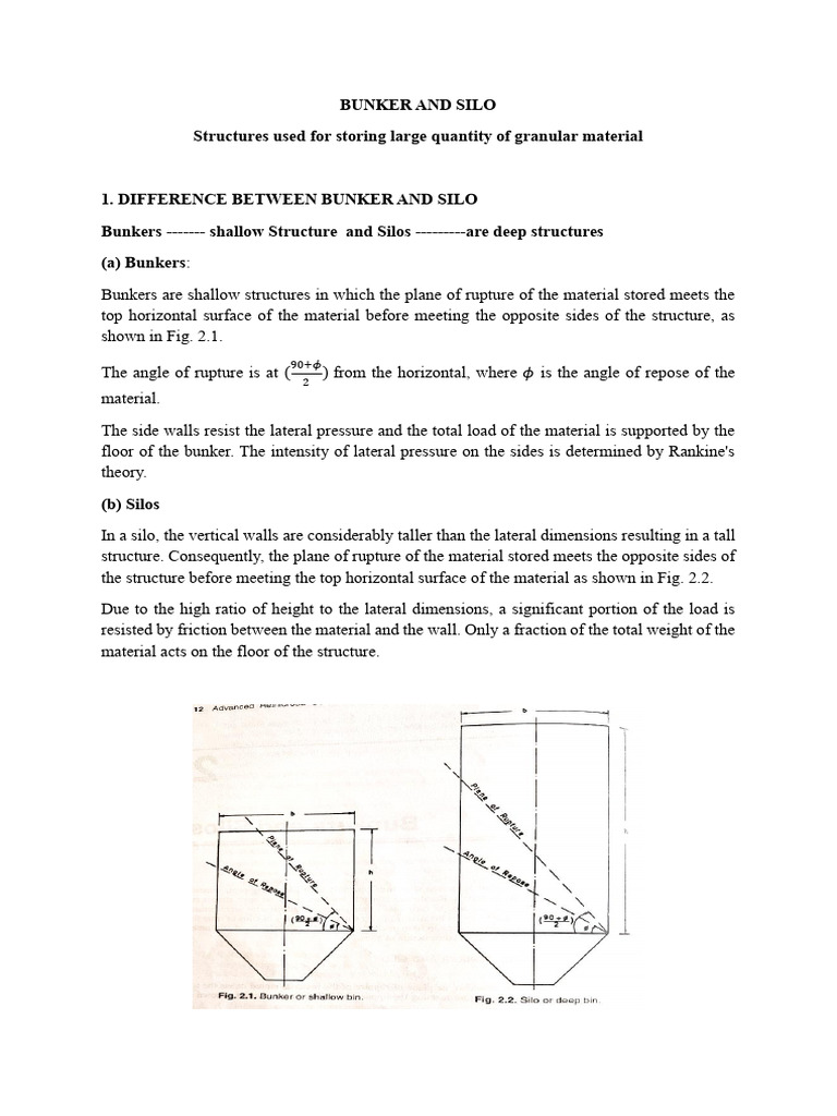 Silos and Bunkers - Introduction | PDF | Bending | Pressure
