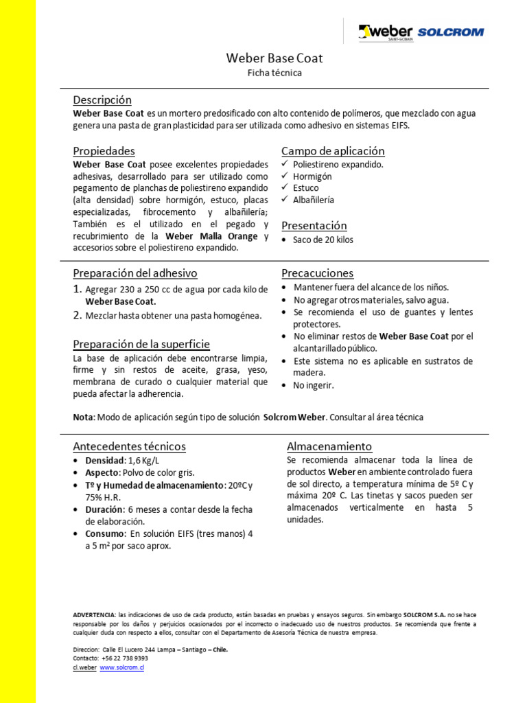 FT Base Coat | PDF | Hormigón | Agua