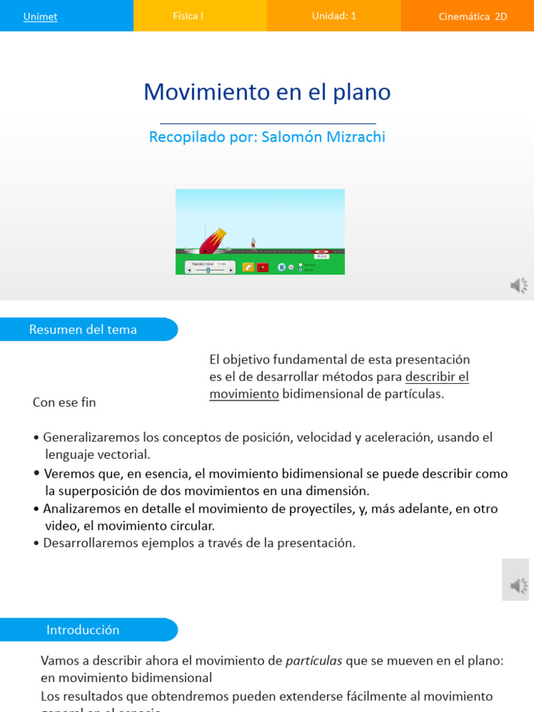 Cinematica 2D Clase 6 | PDF | Velocidad | Cinemática