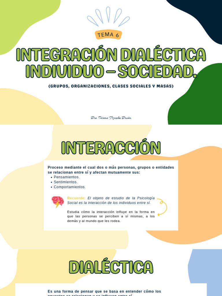 Integración Dialéctica: Individuo y Sociedad | PDF | Sociedad ...