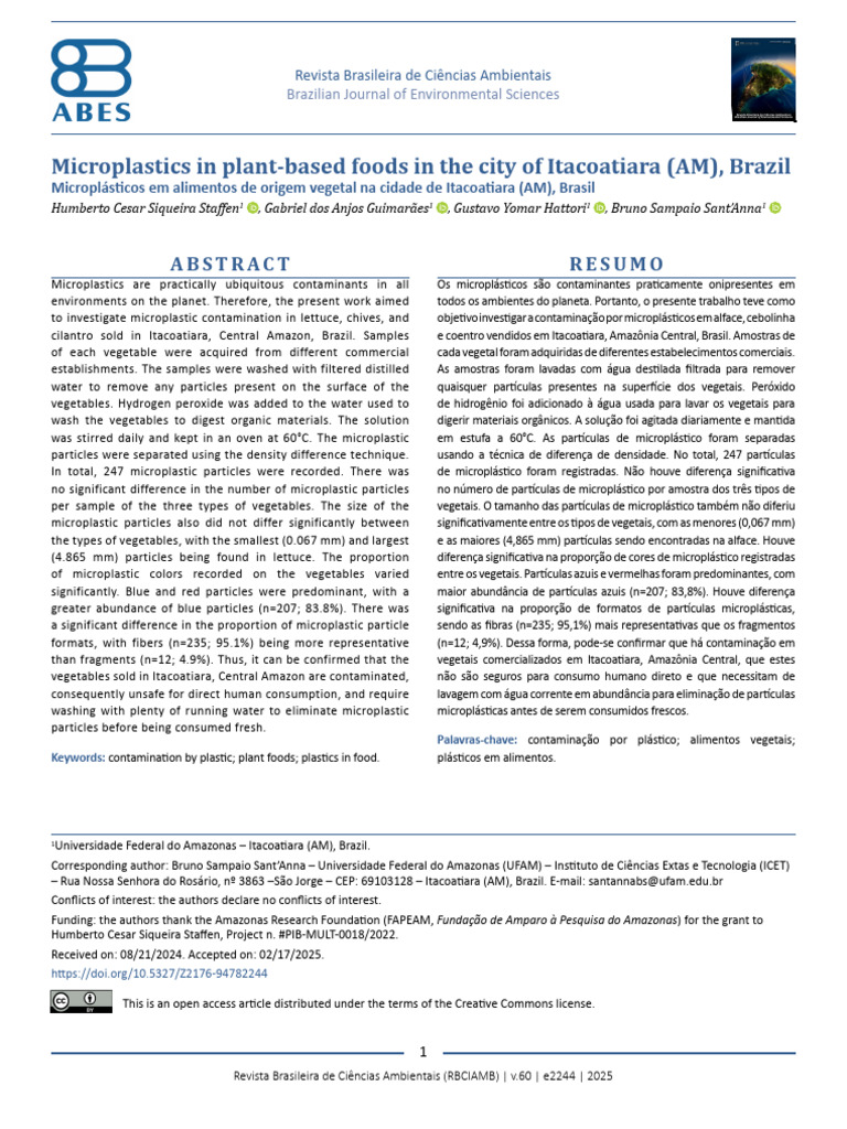 Microplastics in Plant-Based | PDF | Agriculture | Waste