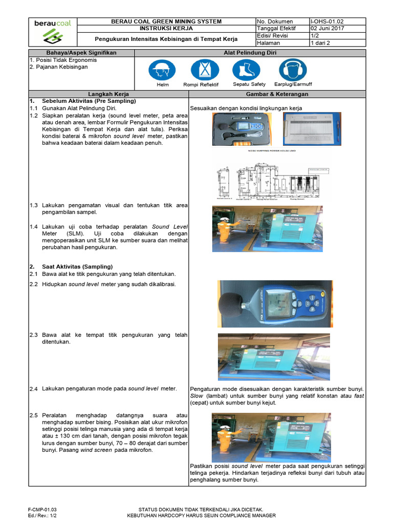 I-OHS-01.02_IK Pengukuran Intensitas Kebisingan | PDF
