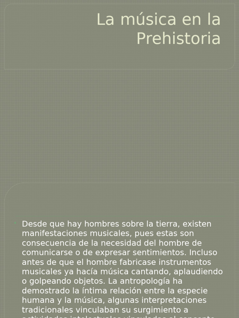 1 La Música en La Prehistoria | PDF