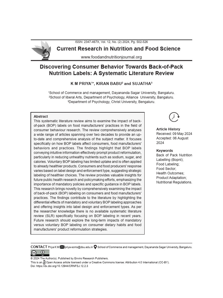 Back of Pack | PDF | Nutrition Facts Label | Obesity