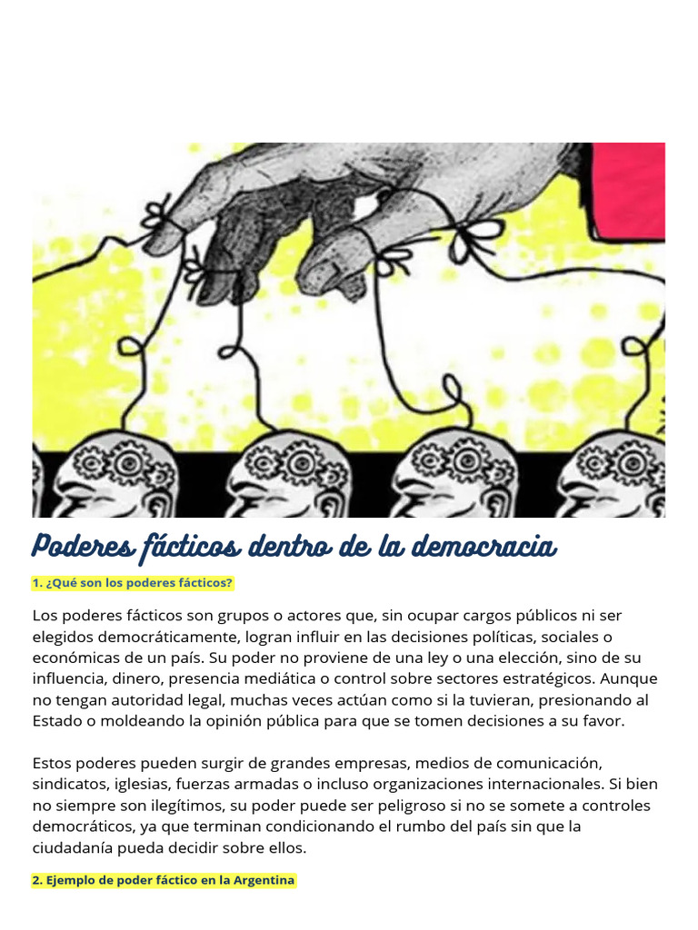 Poderes Fácticos Dentro de La Democracia PDF | PDF | Democracia ...
