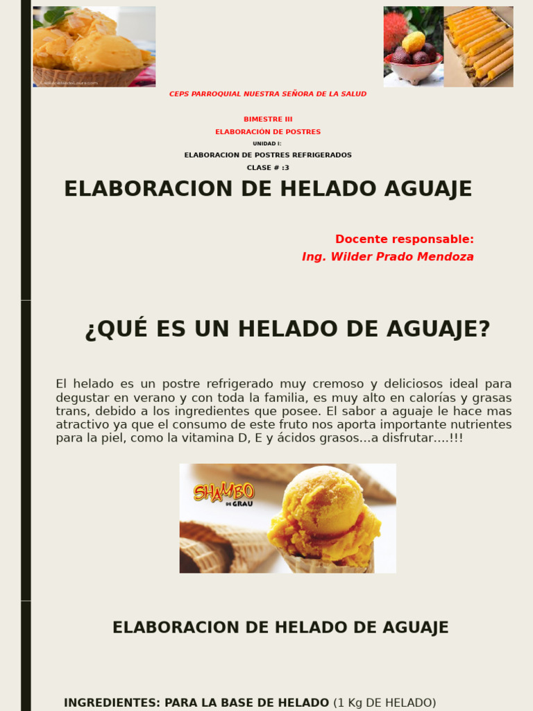 Sesion # 21 Helado de Aguaje | PDF | Helado | Leche