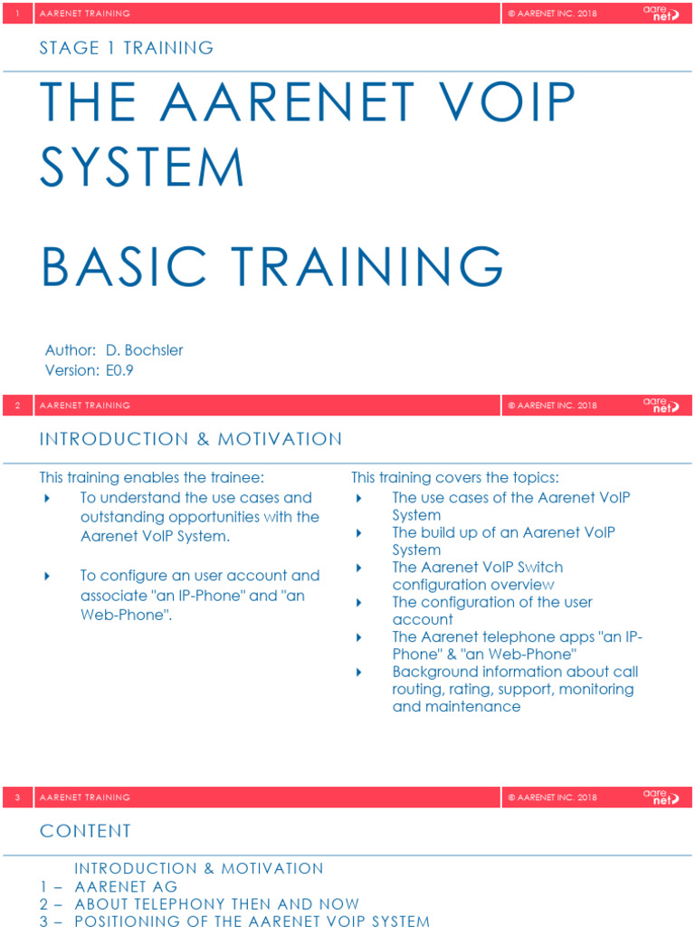 1 Training Stage1 Mod1001 Aarenet Voip System Basic e | PDF | Voice Over Ip | Session Initiation ...