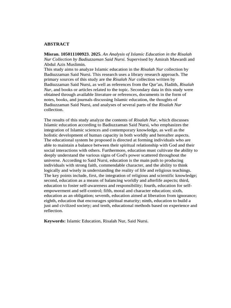 Abstrak Tesis Misran | PDF