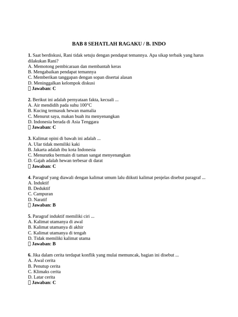 Bab 8 Sehatlah Ragaku | PDF