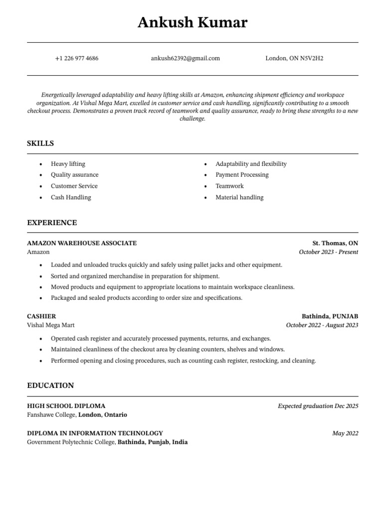 Ankush Kumar Resume | PDF