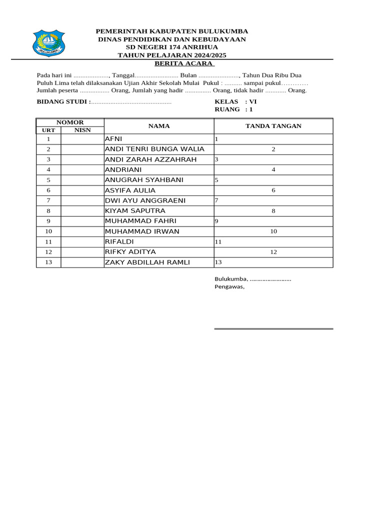 Absen Peserta | PDF