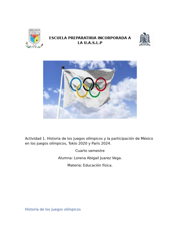 Actividad 1 | PDF | Juegos olímpicos | Deportes