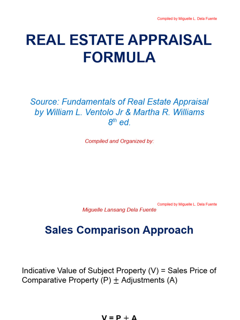 1.3 REA Formula From William Ventolo JR | PDF | Real Estate Appraisal ...