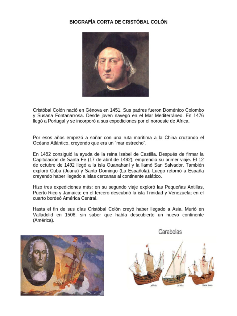 Biografia Cristobal Colon | PDF